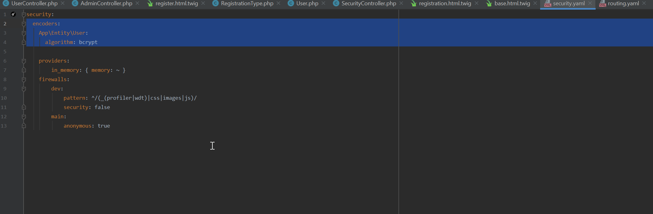 [symfony] Créer un user en tant qu'admin par HCP29 - page 1 - OpenClassrooms